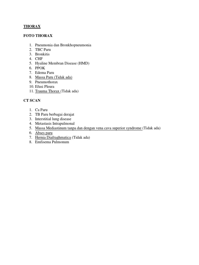 Rekap Data Penyakit Thorax Radiologi Mei 2019 | PDF
