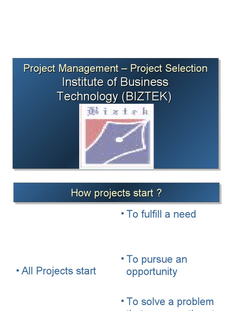 Institute of Business Technology (BIZTEK) | PDF | Net Present Value | Chess Theory