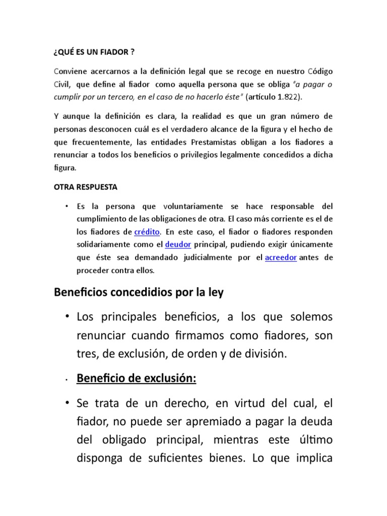 QUÉ ES UN FIADOR en | PDF | Justicia | Crimen y violencia