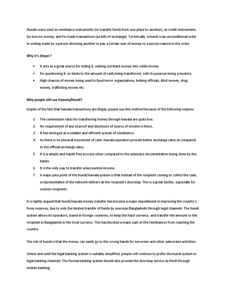 The History, Benefits, and Risks of Hundi Money Transfer Systems in ...
