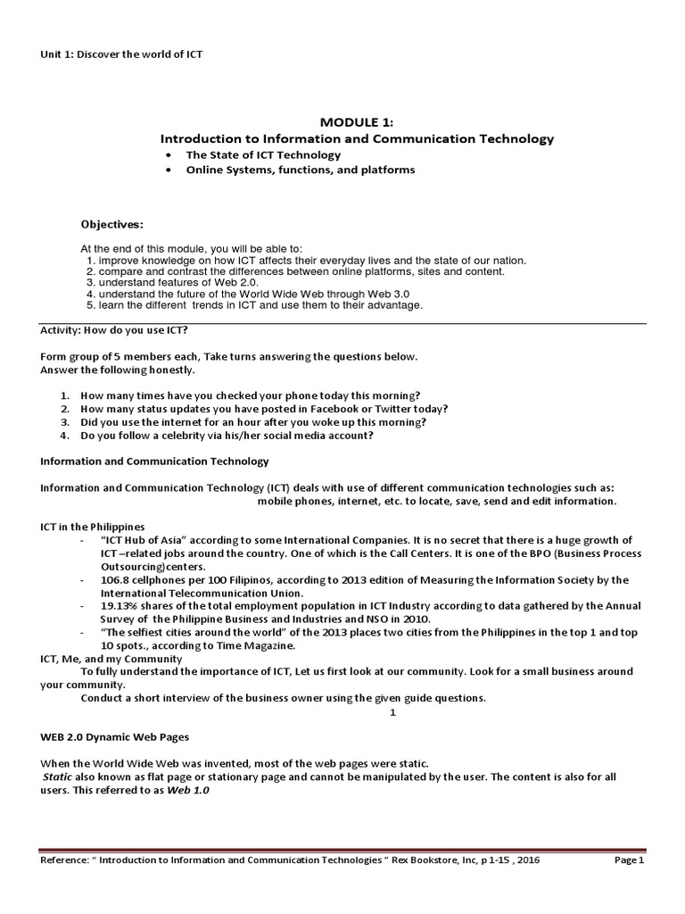 E Tech Unit 1 Module 1 | PDF | Semantic Web | Web 2.0