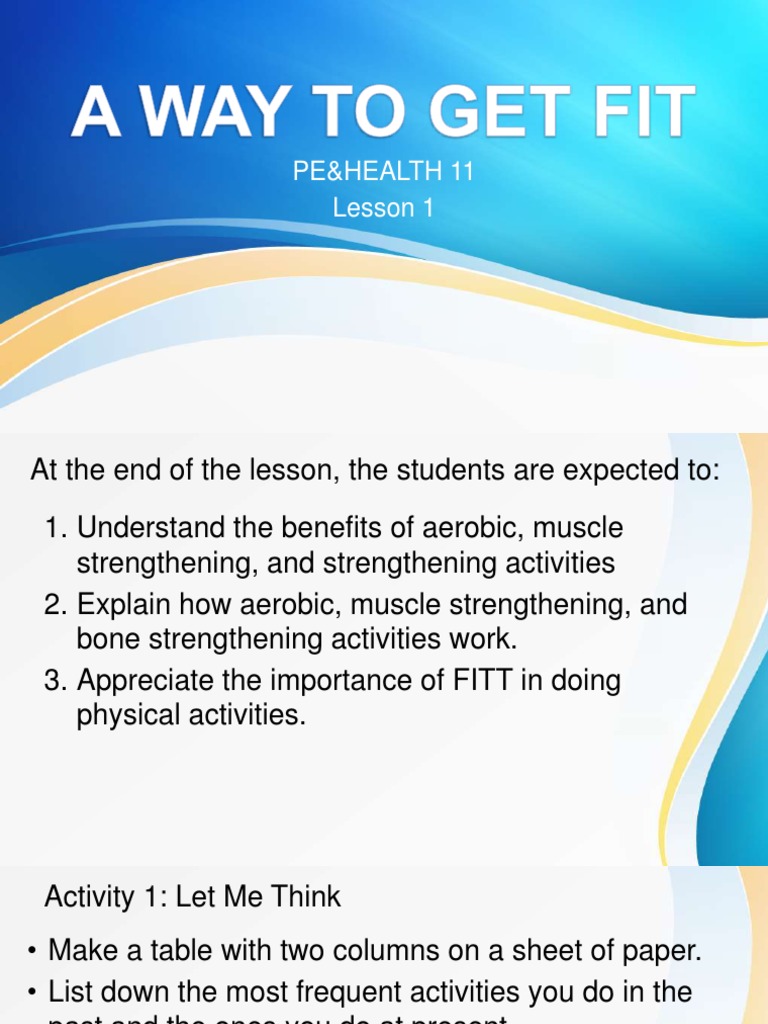 Grade 11 Pe Lesson | PDF | Aerobic Exercise | Management Of Obesity