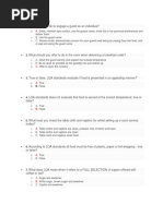 F&B Service MCQ Questions & Answers | PDF | Waiting Staff | Hors D'oeuvre