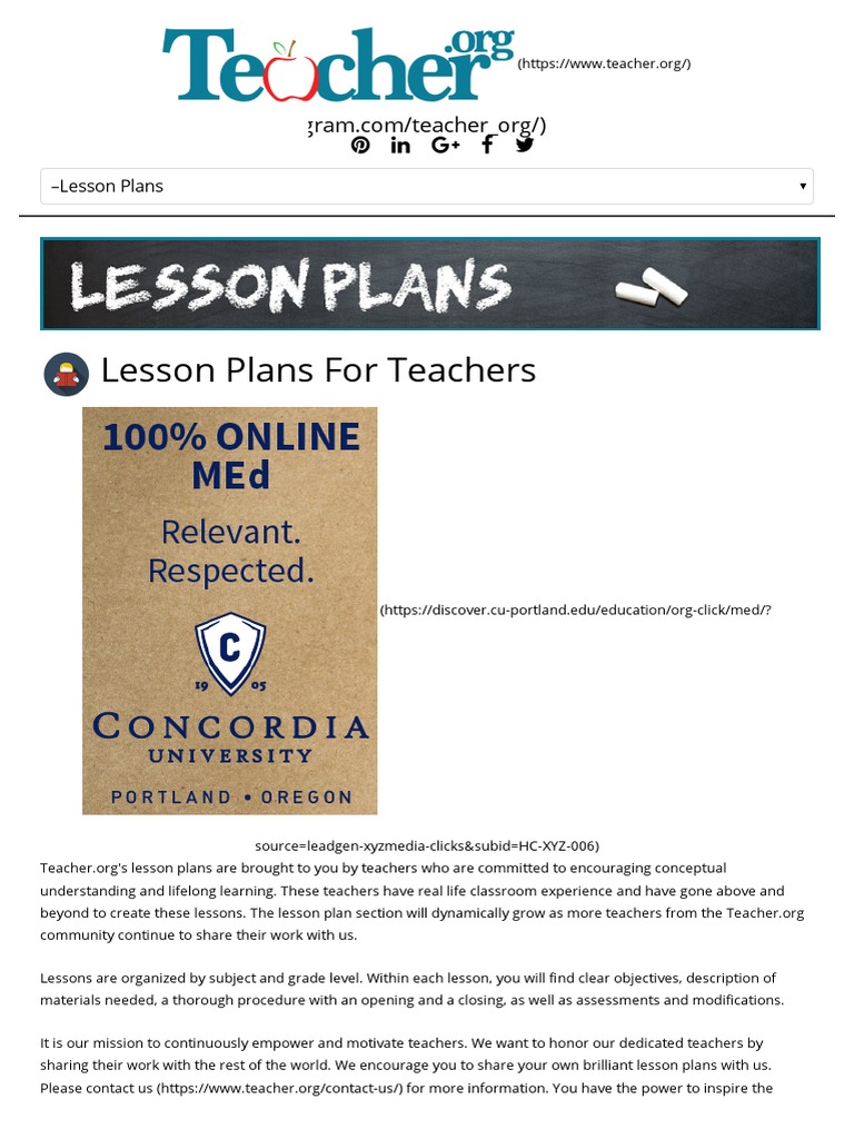 Lesson Plans For Teachers PDF | PDF | Lesson Plan | Teachers