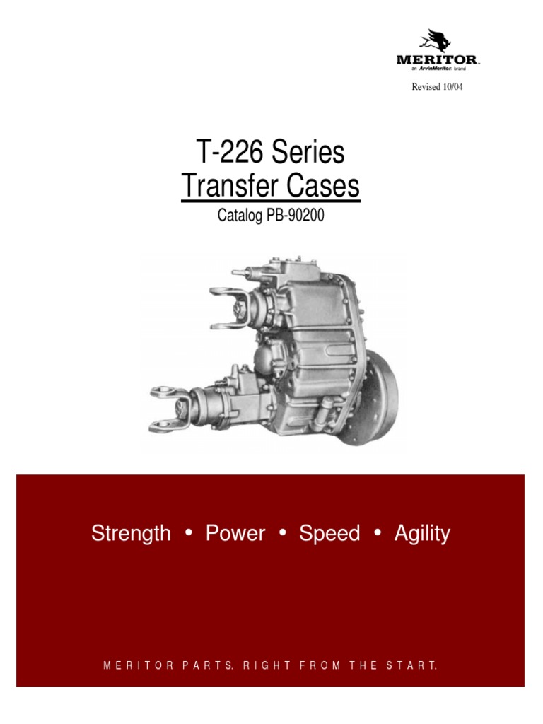 Meritor T 226 Transfer Case Parts Manual | PDF | Motor Vehicle ...