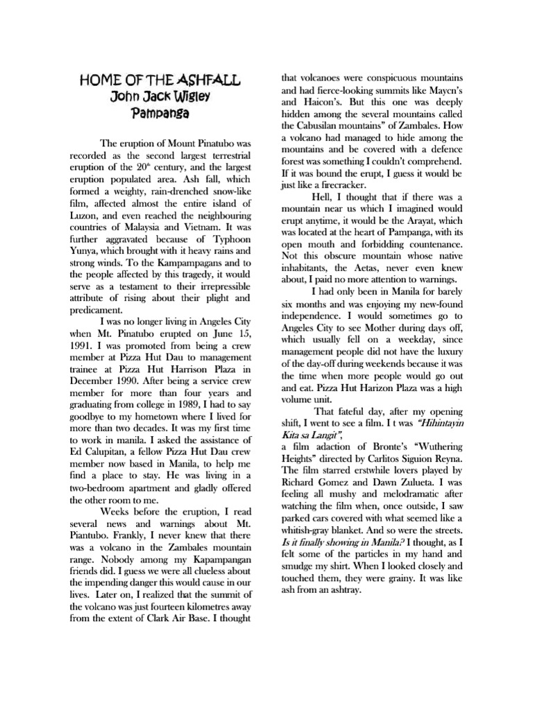 Home of the Ashfall: A Memoir | PDF | Volcanic Eruption | Nature
