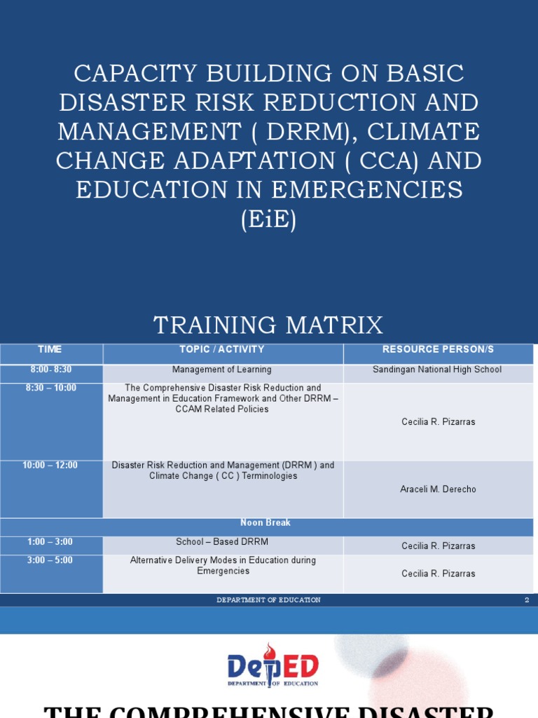 Comprehensive DRRM in Education Framework | PDF | Emergency Management | Disaster Risk Reduction