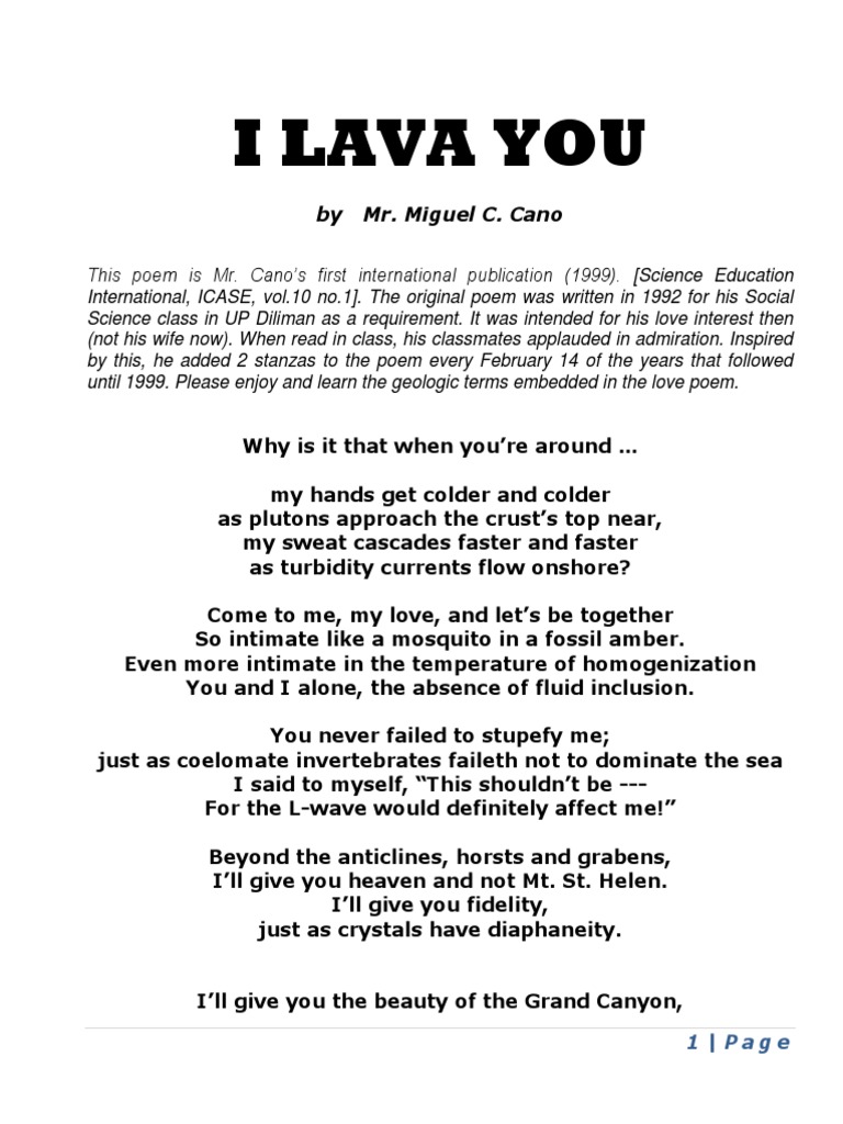 Geology-Inspired Love Poem | PDF | Structure Of The Earth | Earth Sciences