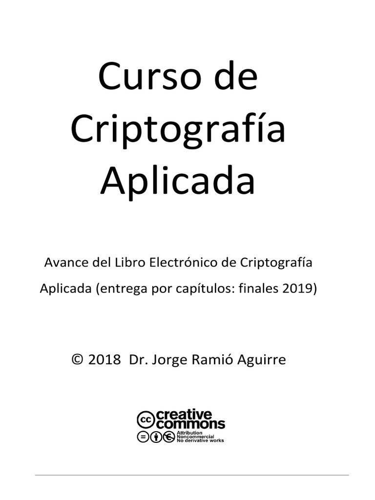 Curso Criptografia Aplicada 2018 | PDF | Clave (criptografía) | Criptografía