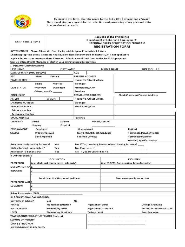 Dole Form | PDF | Employment | Languages