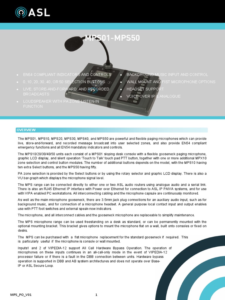 Vipedia-12 MPS01-MPS50 | PDF | Router (Computing) | Microphone