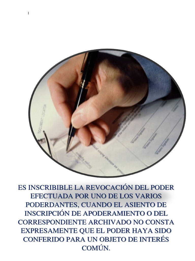 Revocación de poder otorgado por varios poderdantes: Análisis de las ...
