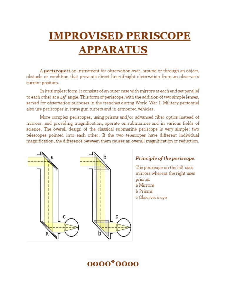 Improvised Periscope Apparatus | PDF