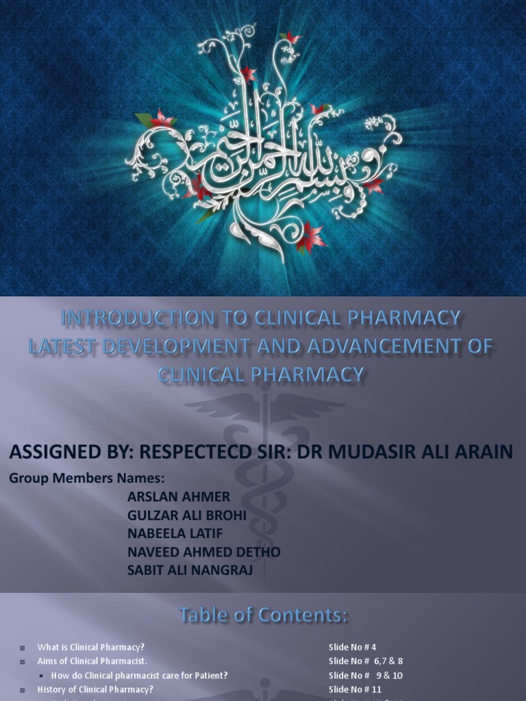 Introduction To Clinical Pharmacy | PDF | Pharmacy | Health Care