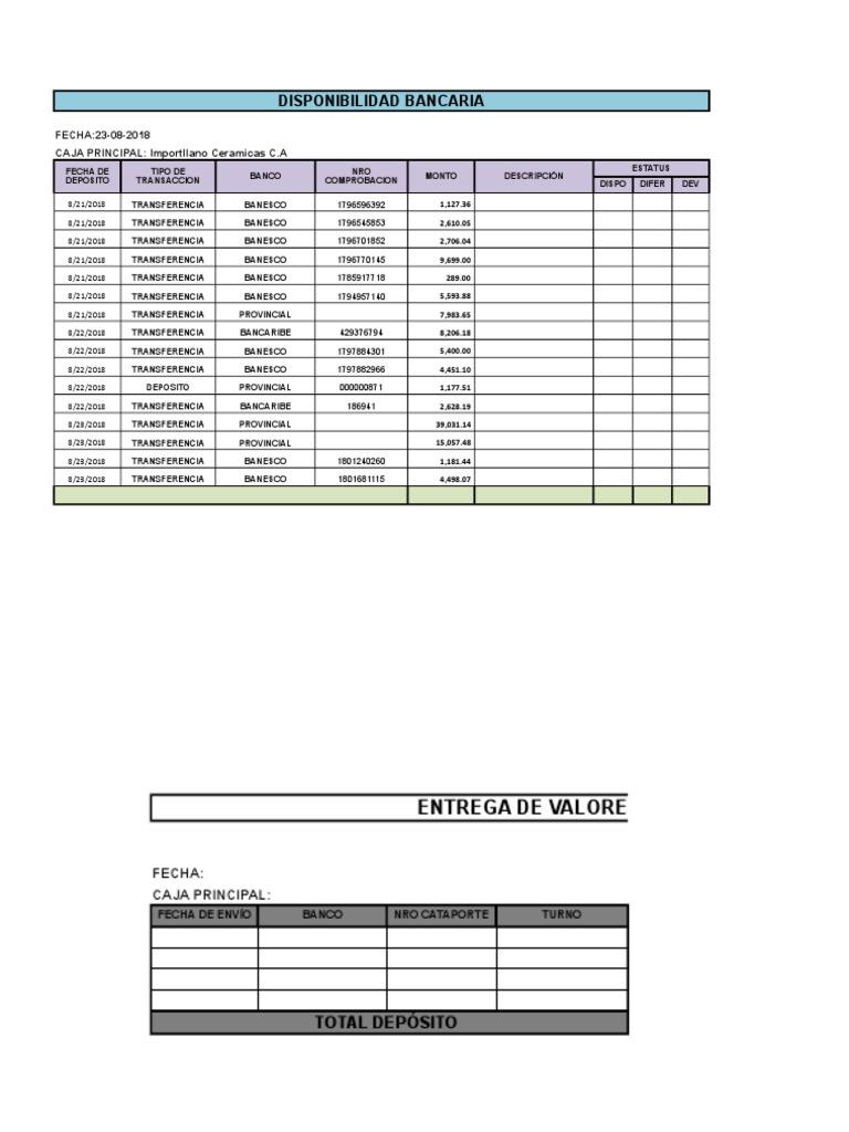 Formato de Disponibilidad | PDF
