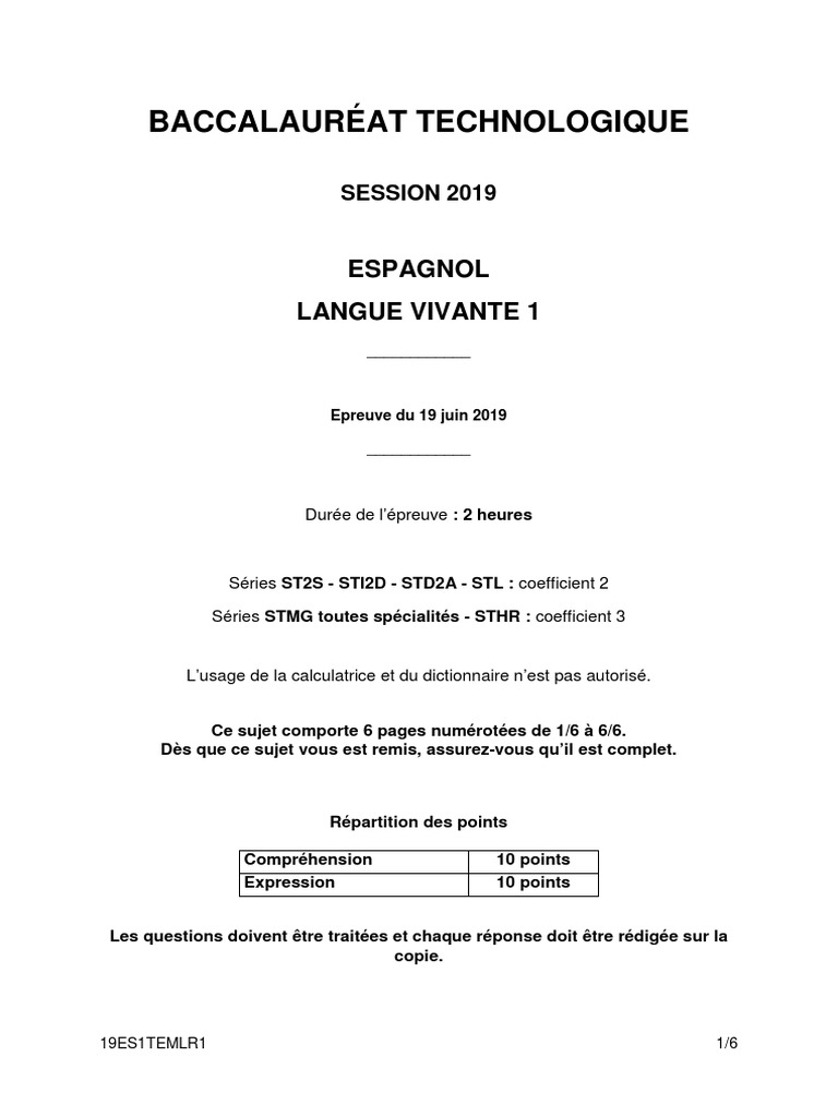 BT ST2S Espagnol LV1 | PDF | Residuos | Materiales