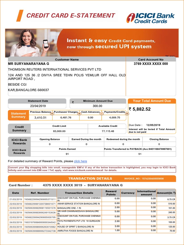 Credit Card Statement | PDF | Credit Card | Payments