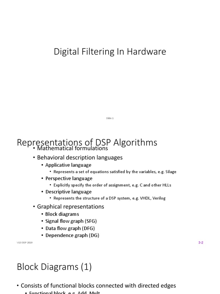 VLSI DSP Algorithm Representations | PDF | Digital Signal Processing ...
