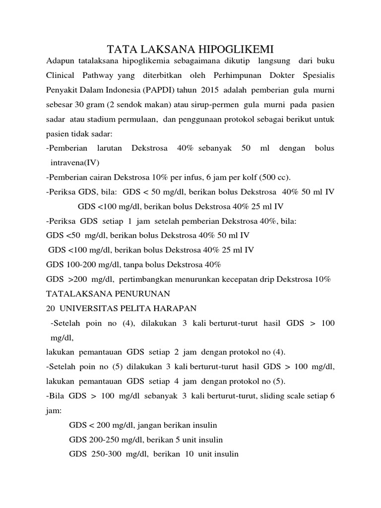 Tatalaksana Hipoglikemi dan GDS | PDF