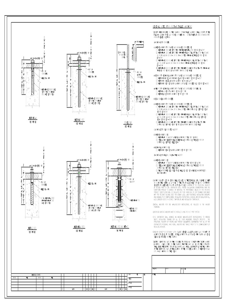CAD Details PDF For Post-Installed Adhesive Anchors CAD BIM Typicals ...