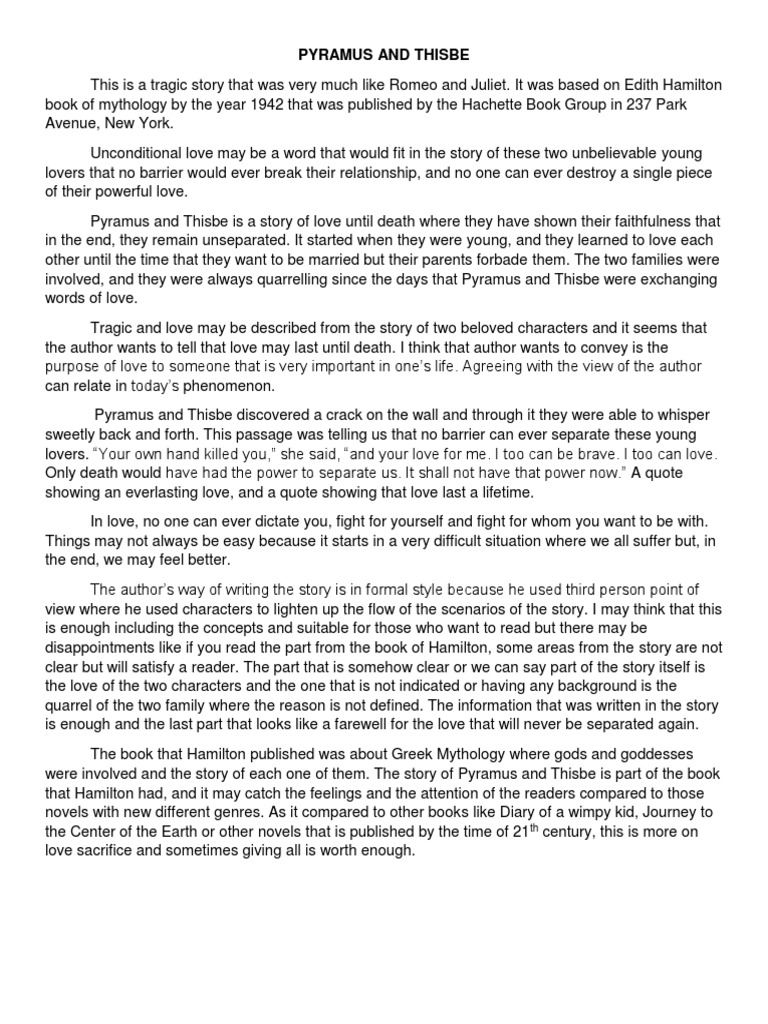 Pyramus and Thisbe | Download Free PDF | Love