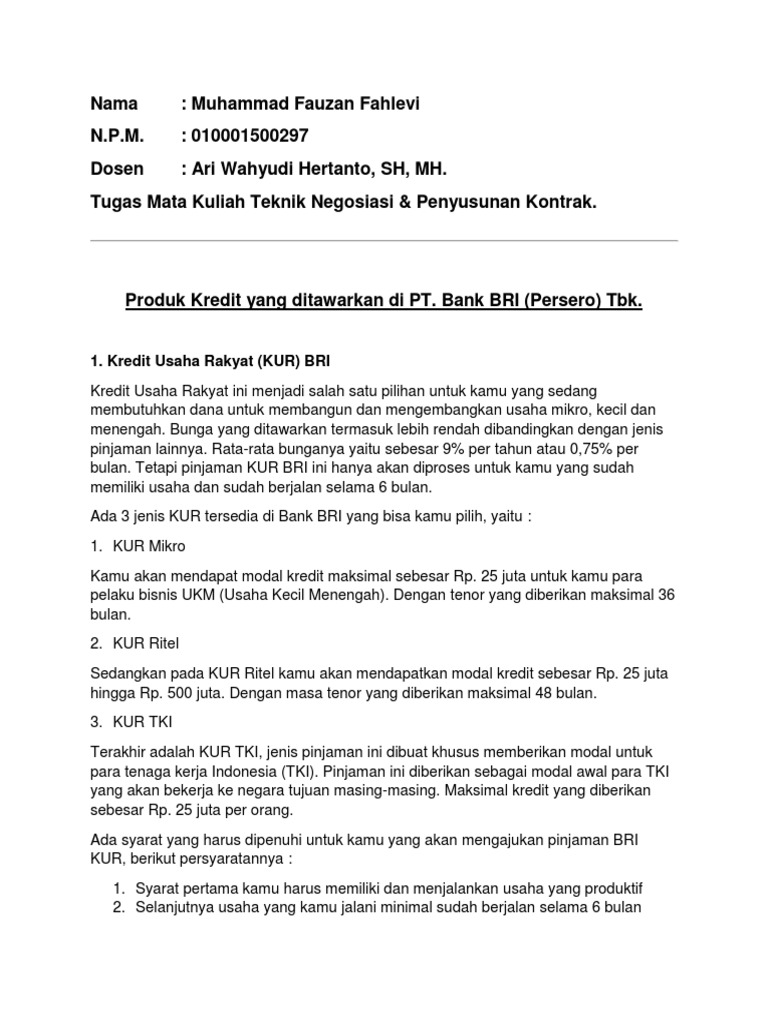 Tugas Teknik Negosiasi & Penyusunan Kontrak | PDF