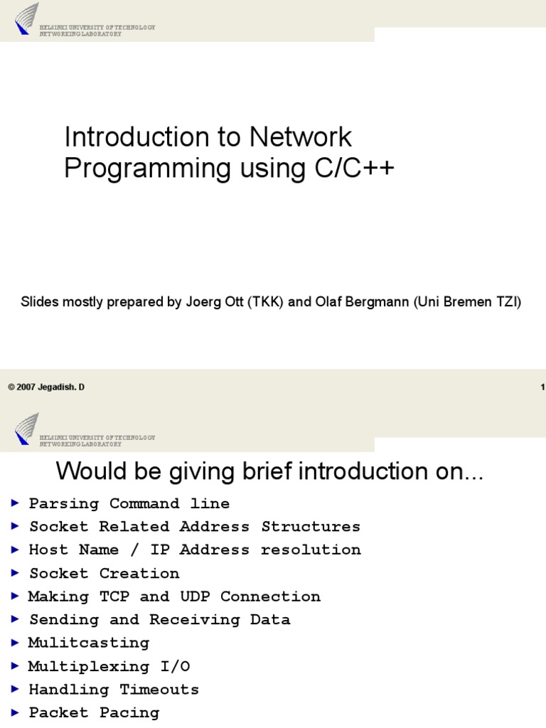 Introduction To Network Programming Using C/C++ | PDF | Network Socket ...