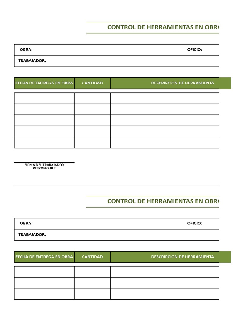 Formato Control de Herramientas | PDF