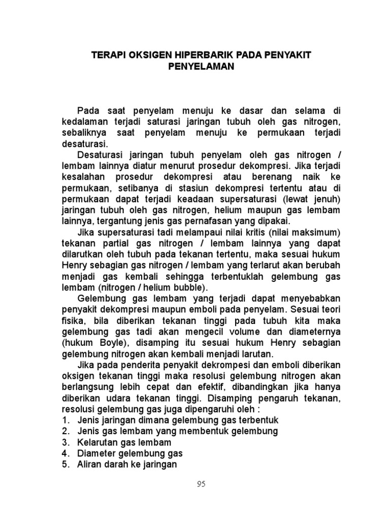BAB Terapi Oksigen Hiperbarik Pada Penyakit Penyelaman | PDF ...