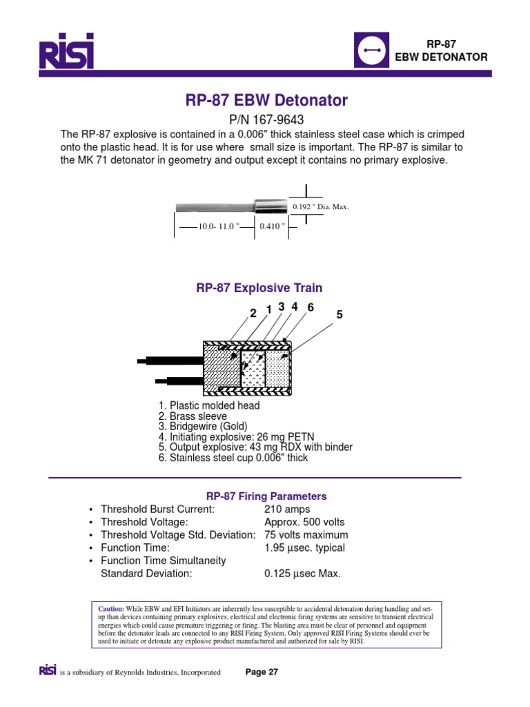 Blasting Cap Data Sheet | PDF | Electrical Engineering | Electromagnetism