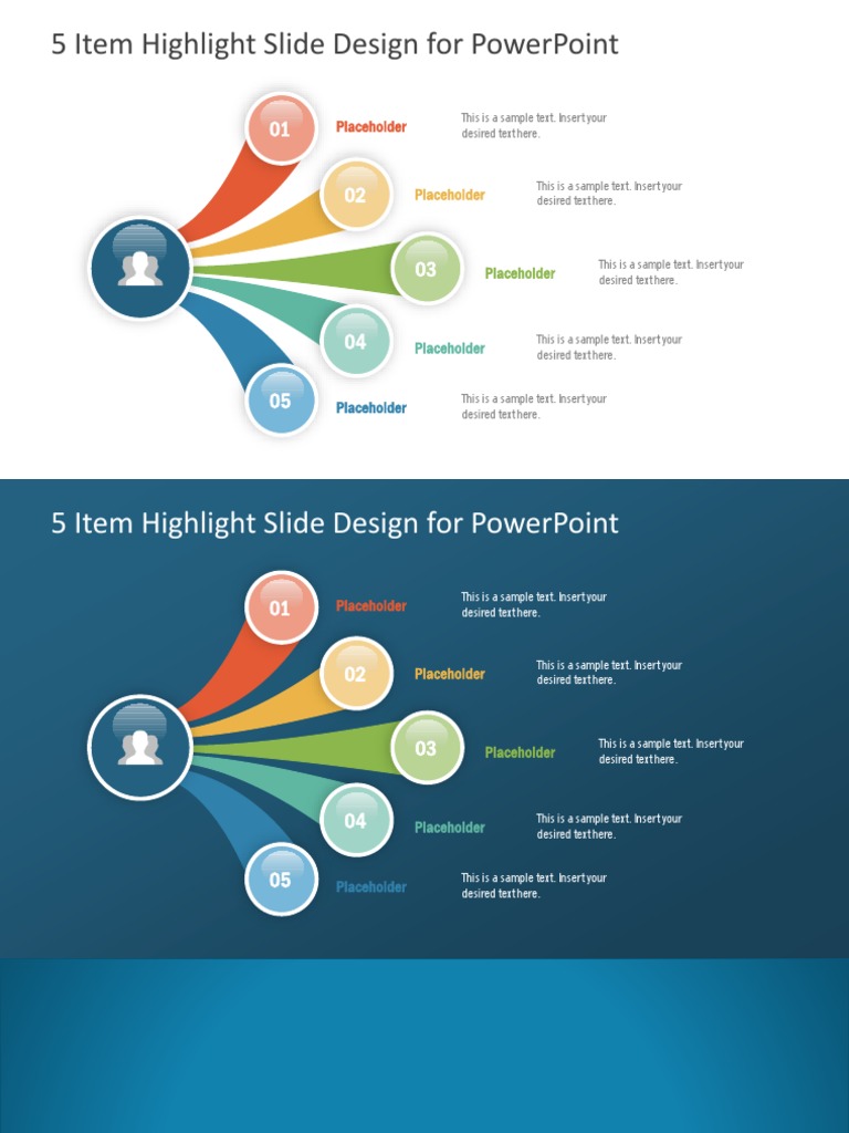 01 5 Item Highlight Slide Design For Powerpoint 16x9 | PDF