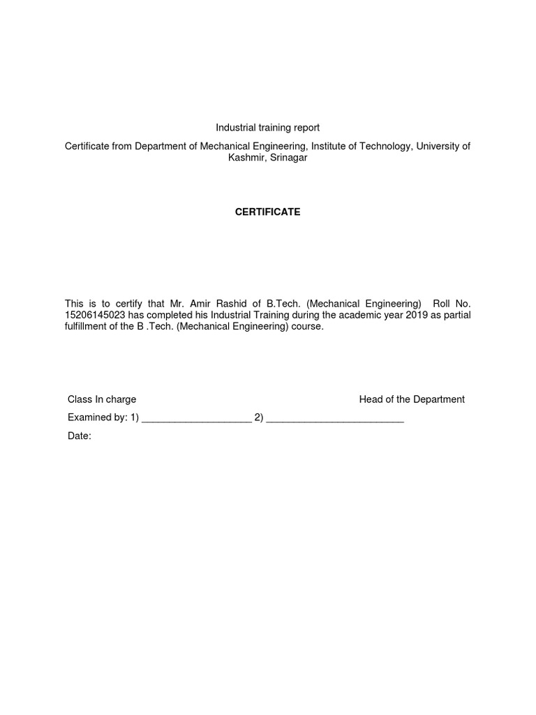 Industrial Training Certificates PDF | PDF | Career And Technical ...