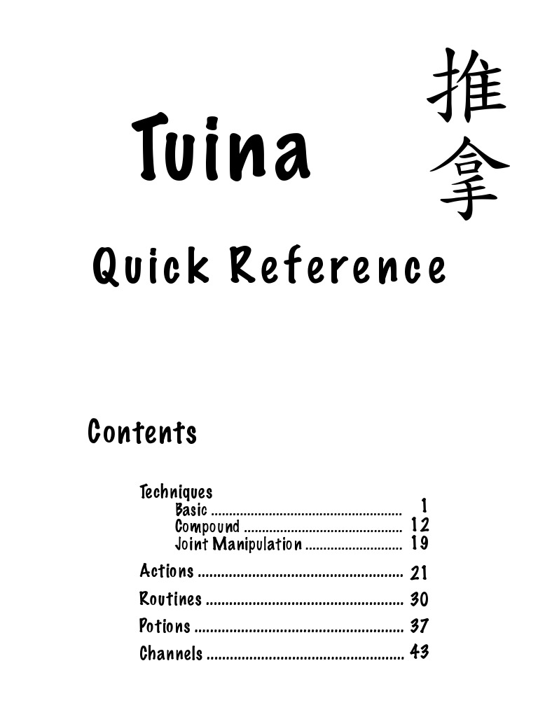 A Quick Reference Guide to Tuina Techniques | PDF | Thorax | Shoulder