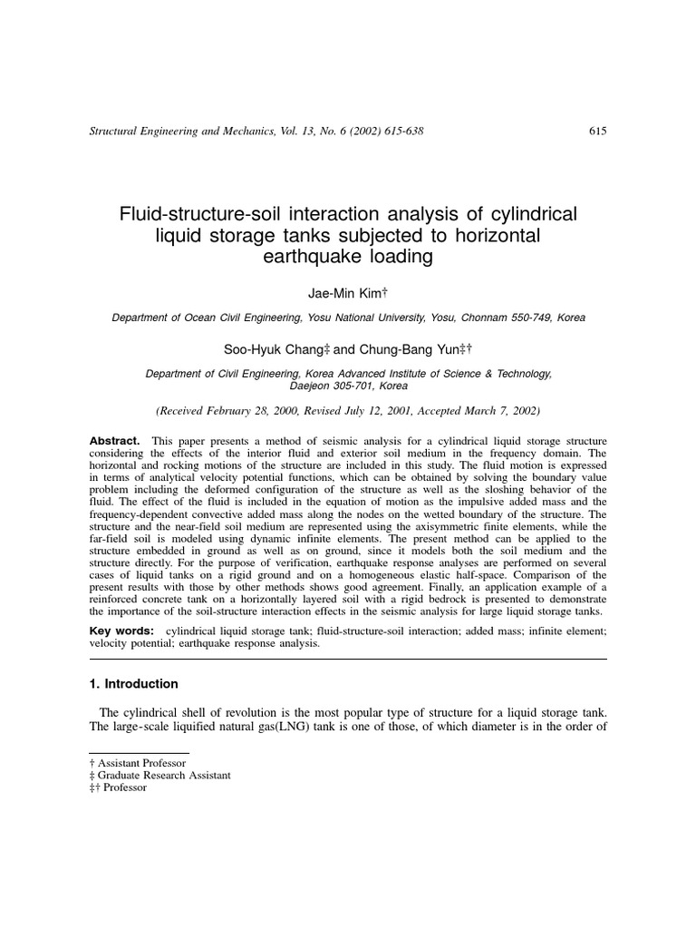 2002 - Kim - Fluid-Structure-Soil Interaction Analysis of Cylindrical Liquid Storage Tanks ...