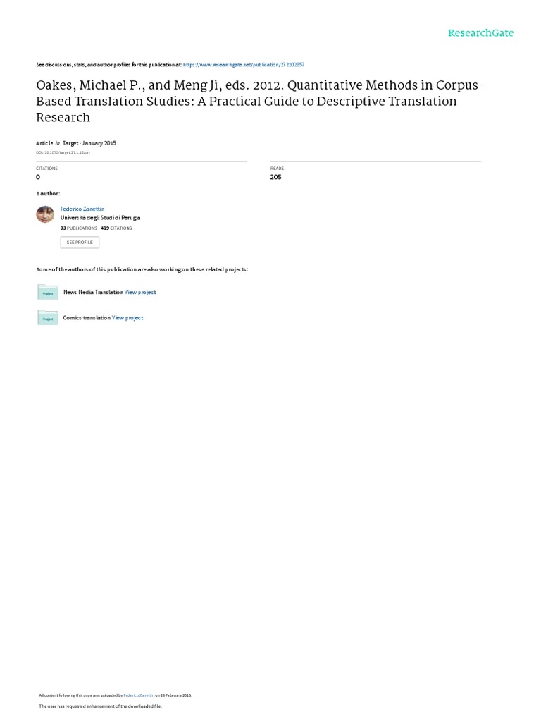 Corpus Translation | PDF | Translations | Statistics