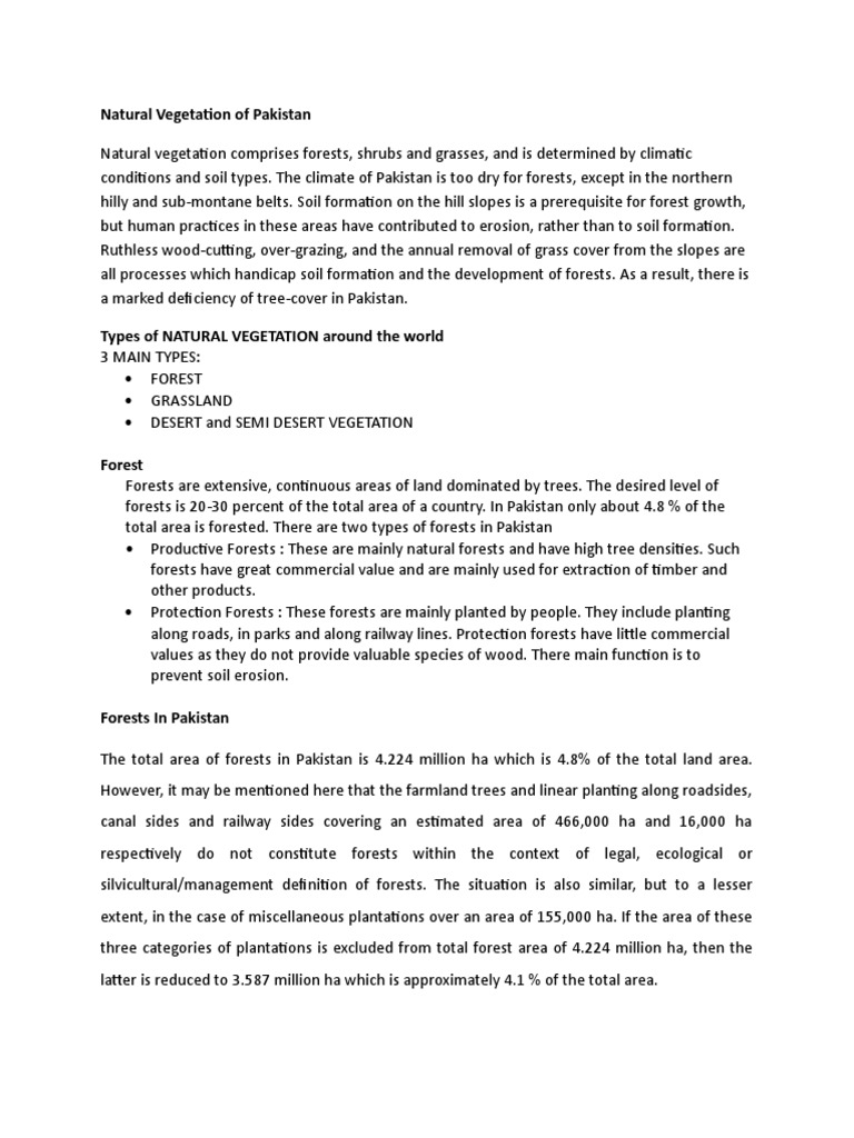 Natural Vegetation of The Pakistan | PDF | Mangrove | Forests