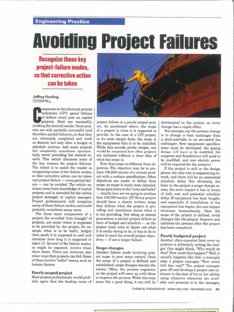 Avoiding Project Failures | PDF