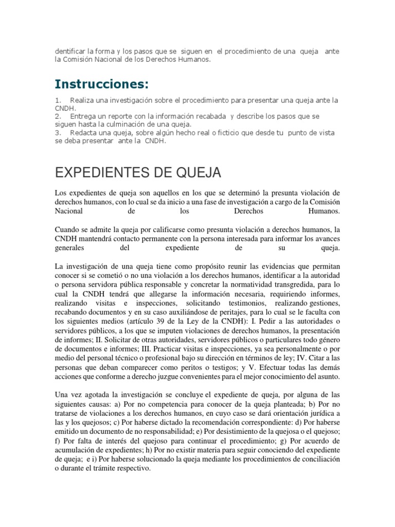 Queja CNDH | PDF | Derechos humanos | Violación