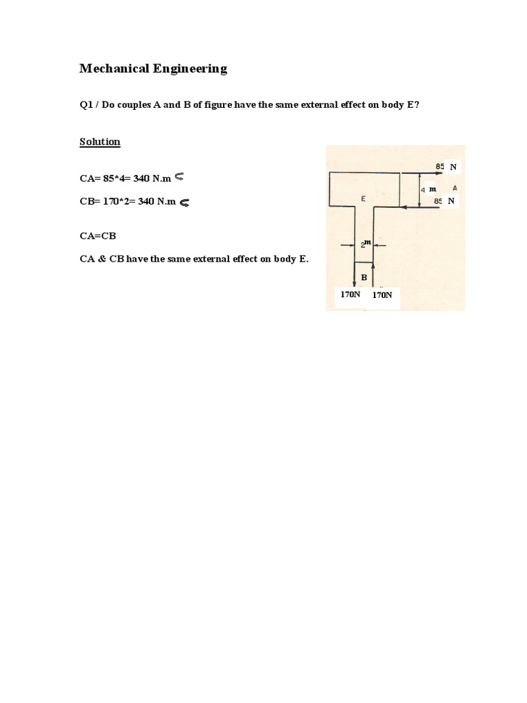 Mechanical Engineering: Solution | PDF | Mechanics | Space