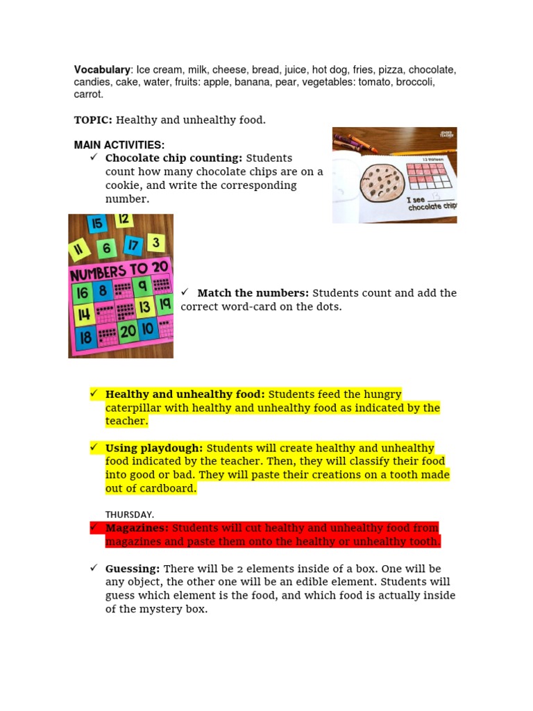 Vocabulary: Ice Cream, Milk, Cheese, Bread, Juice, Hot Dog, Fries ...