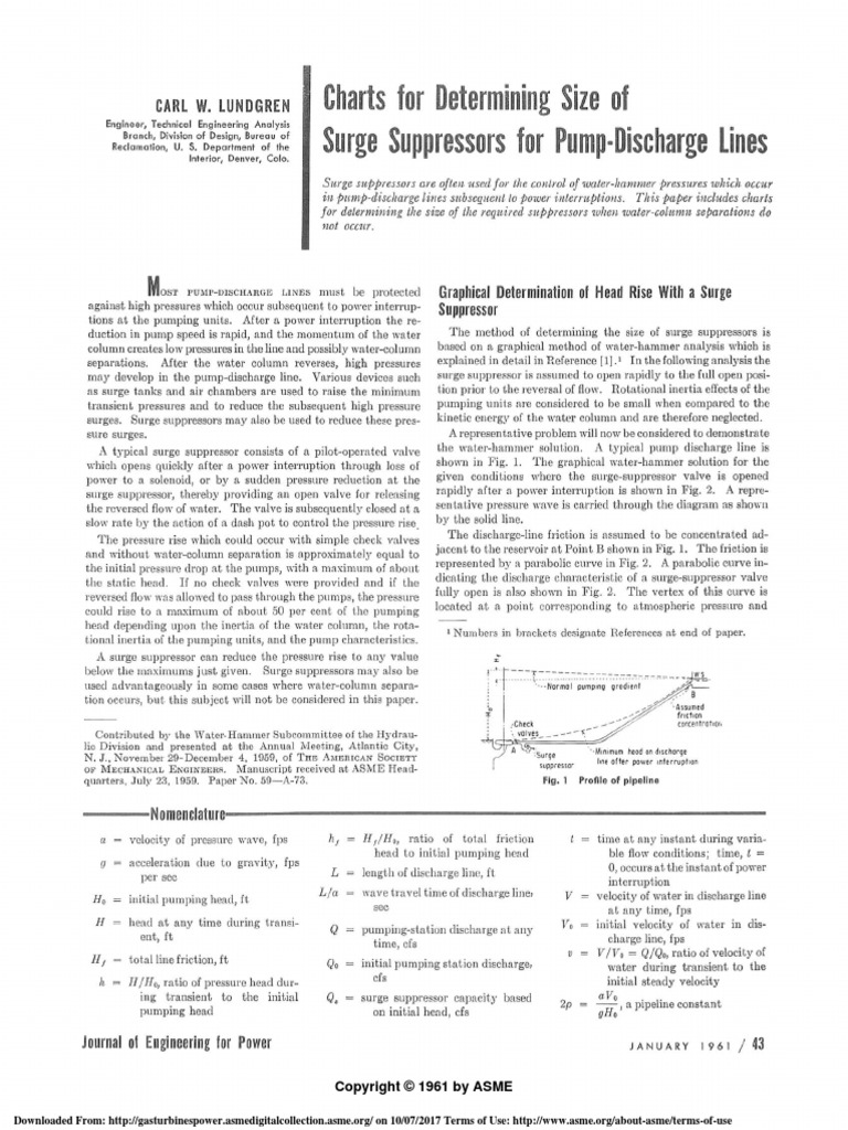Charts For Determining Size of Surge Suppressors | PDF | Pump | Valve