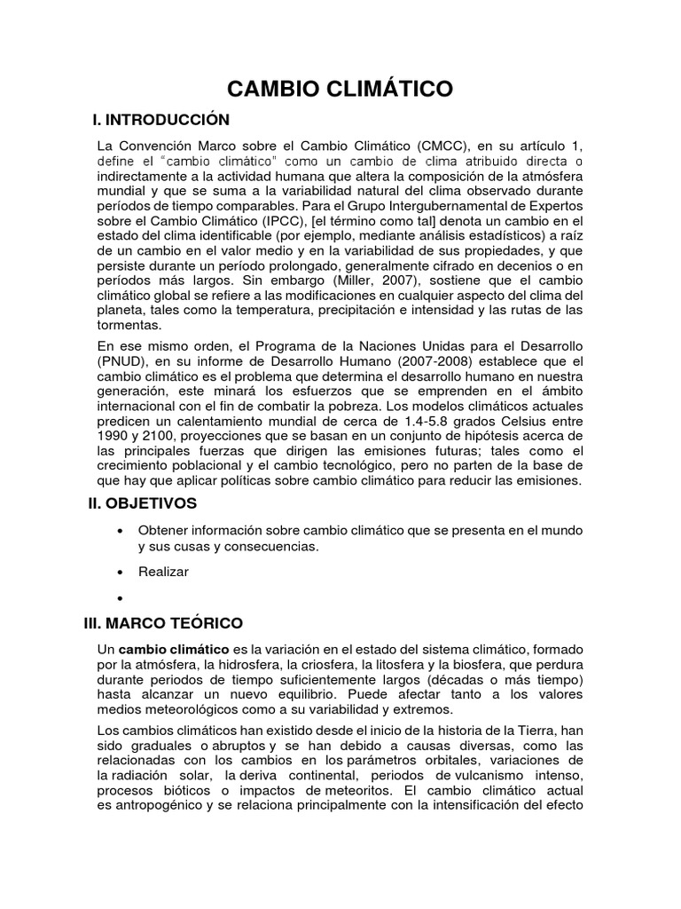Cambio Climático | PDF | Cambio climático | Efecto invernadero
