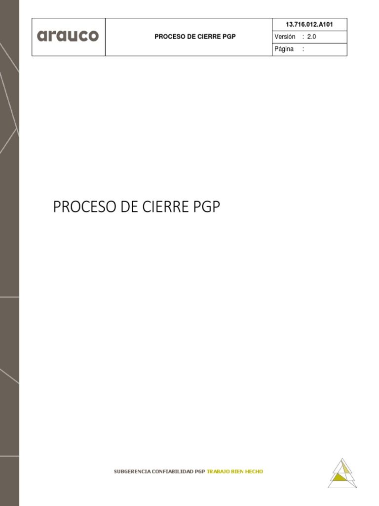 Proceso de Cierre PGP | Descargar gratis PDF | Programación (Computación) | Informática y ...