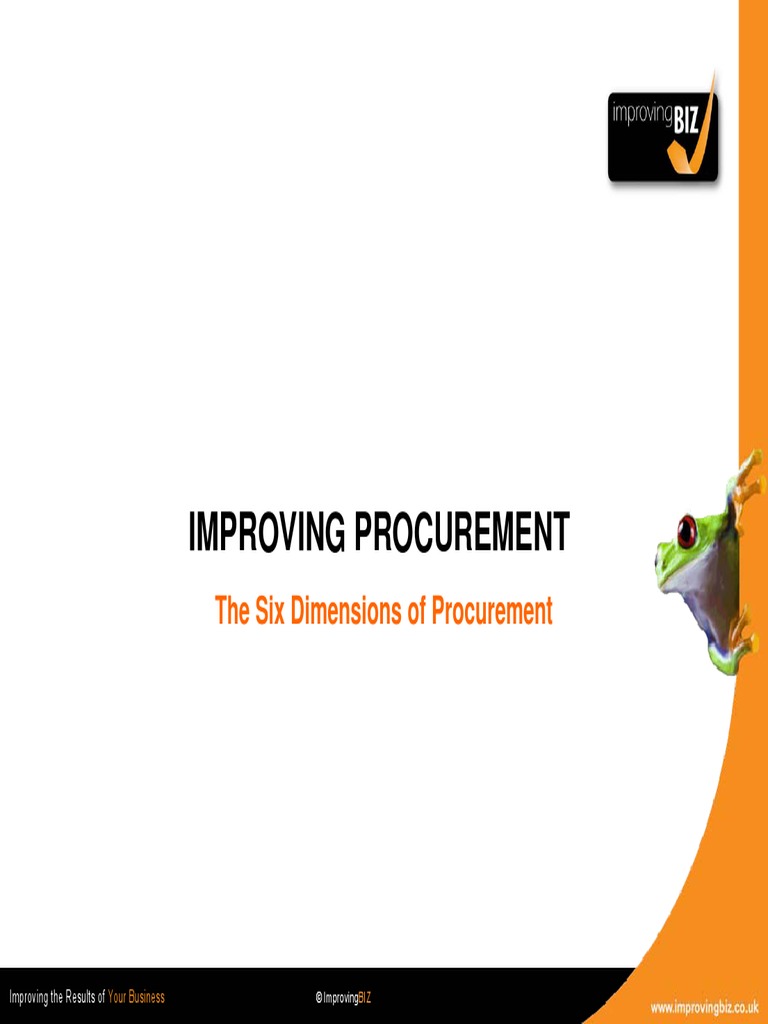6 Dimensions Procurement Model | PDF | Procurement | Accountability