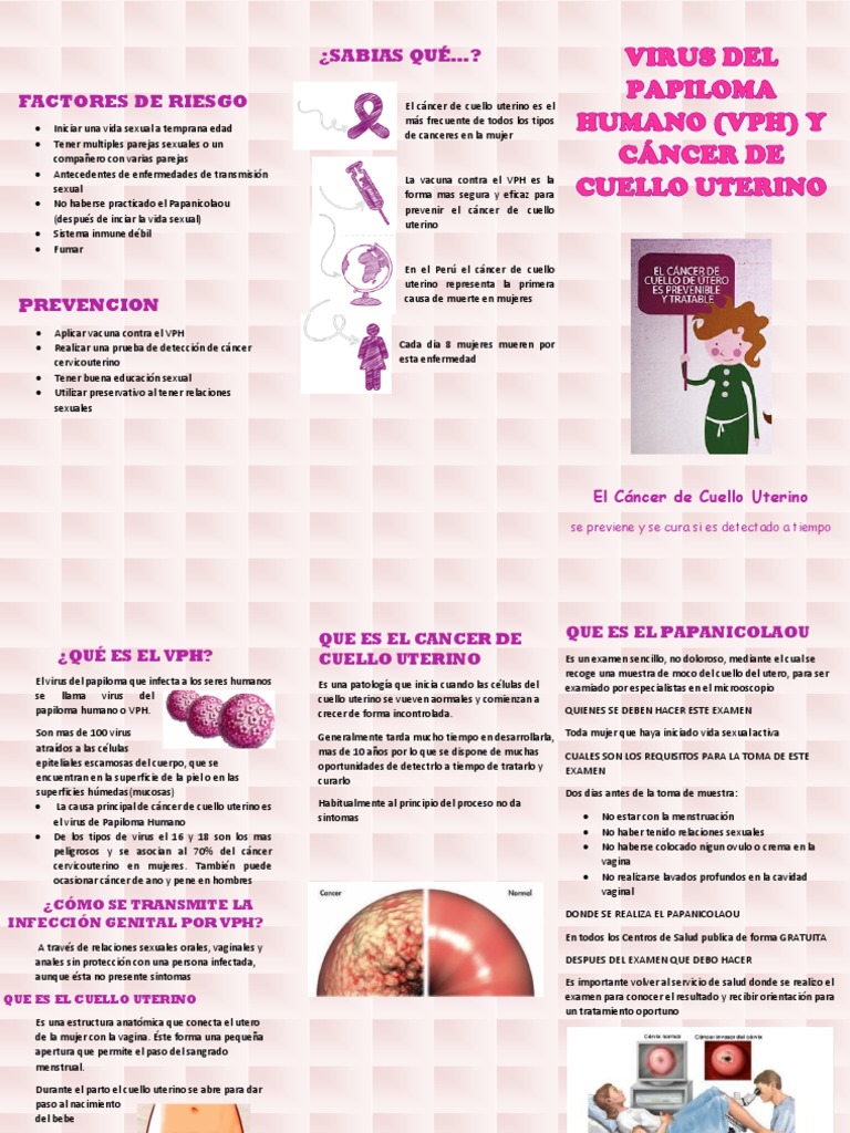 Triptico VPH | PDF | Cáncer de cuello uterino | Vagina