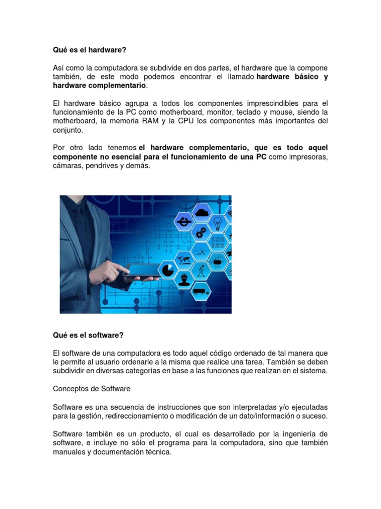 Software y Hadware | PDF | Hardware de la computadora | Periférico