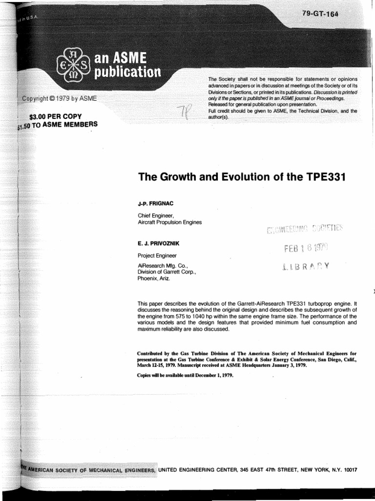 TPE 331 Evolution | PDF | Turbine | Gas Turbine
