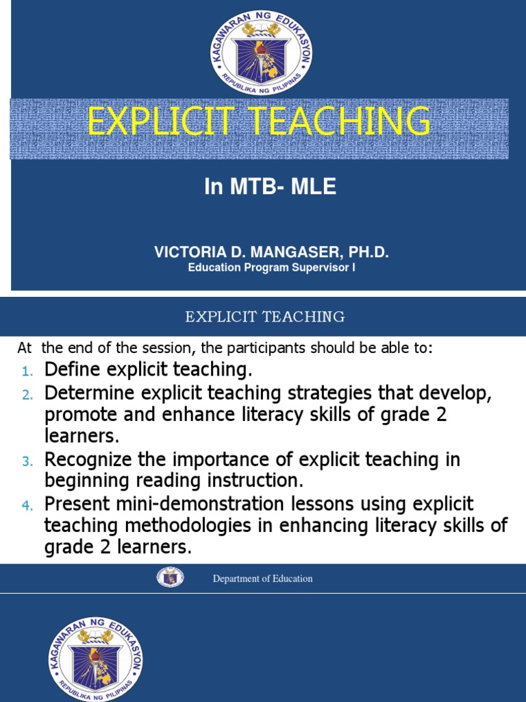 Explicit Teaching Strategies for Literacy | PDF | Educational ...