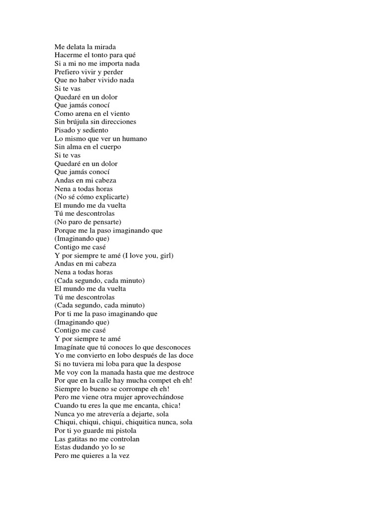 Andas en mi cabeza | PDF | Entretenimiento (general)