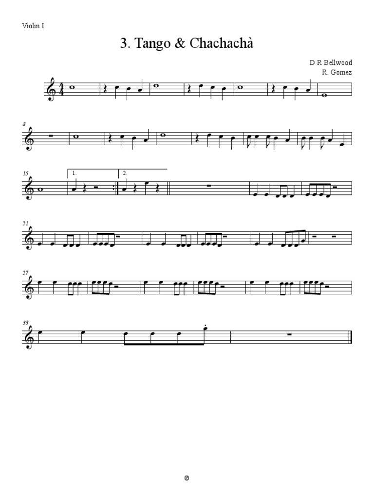 Tango y Cha Cha Cha - Violin I | PDF